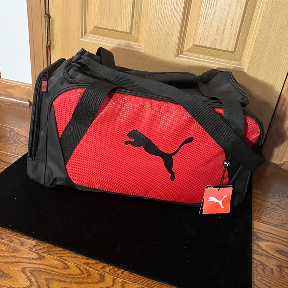 Puma | Bags | Puma Mens Red And Black Sports Bag | Poshmark